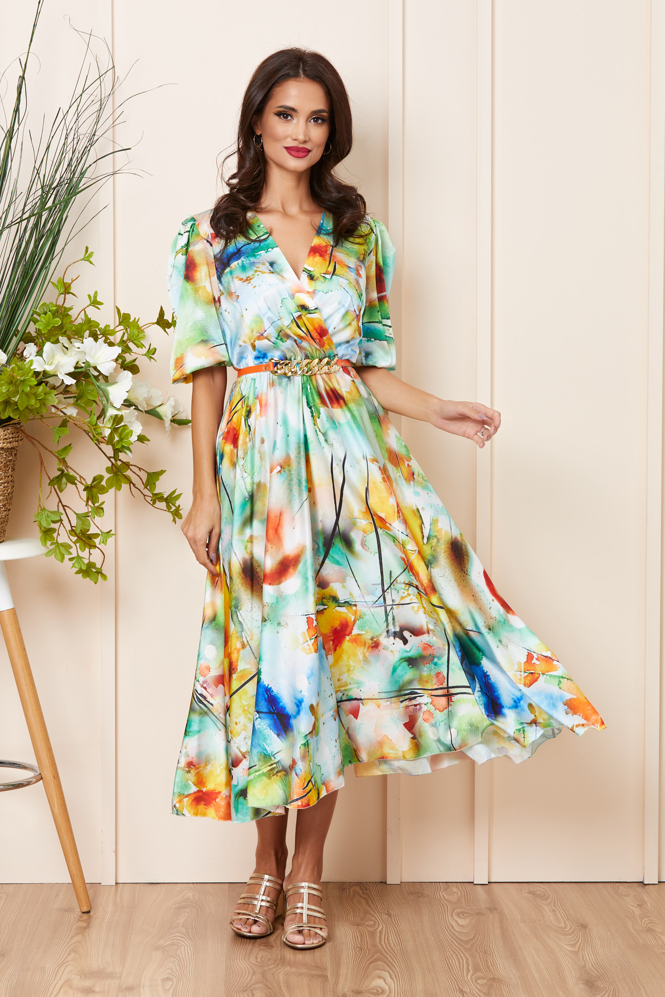 Rochie Yolanda Verde Pastel | Rochii office | rochii-ieftine.net