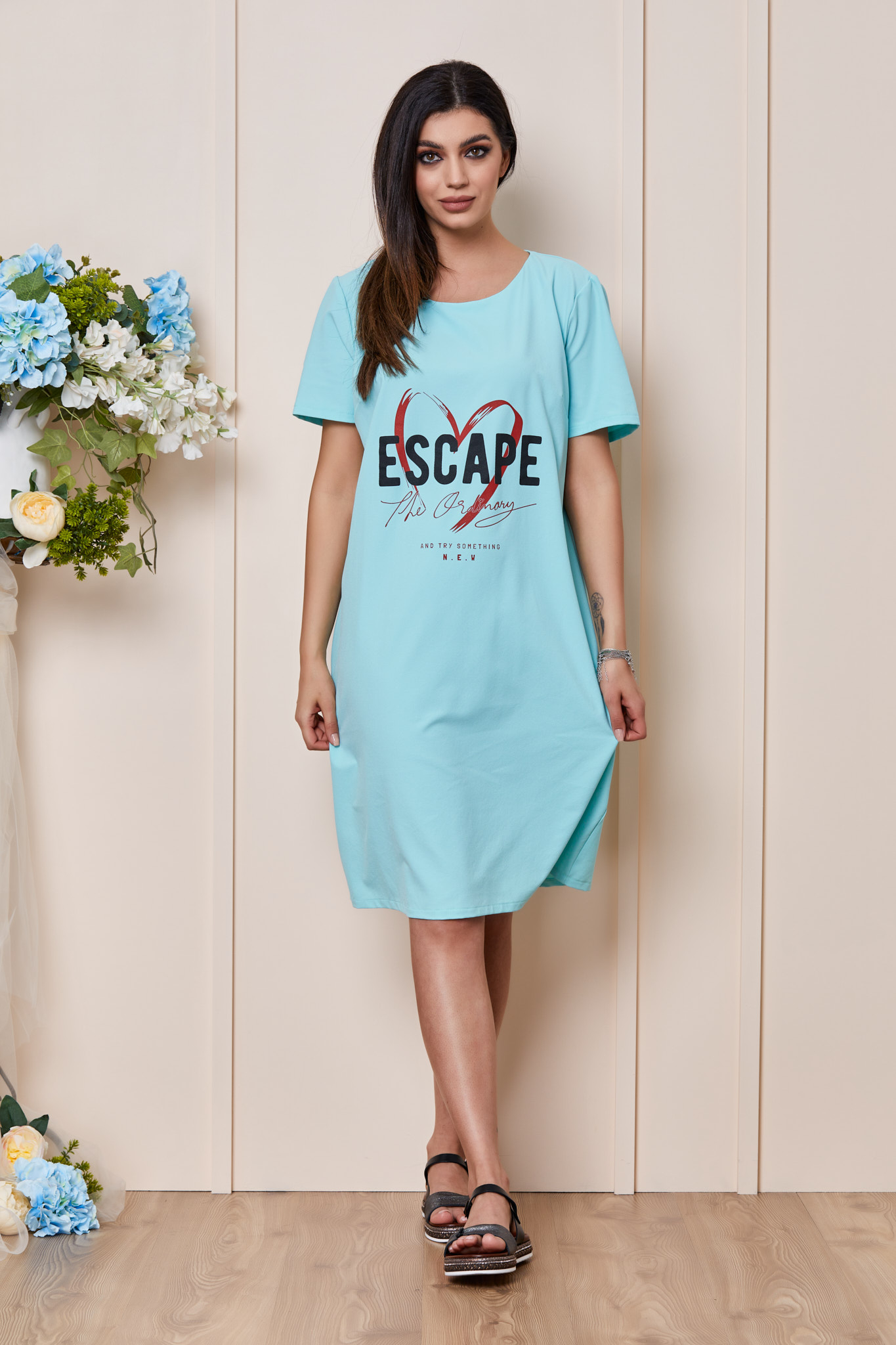 Rochie Norra Bleu | Rochii de seara scurte | rochii-ieftine.net