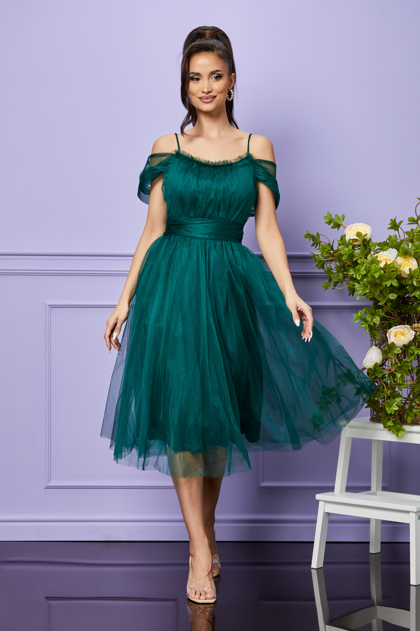 Rochie Queeny Verde | Rochii de ocazie | rochii-ieftine.net