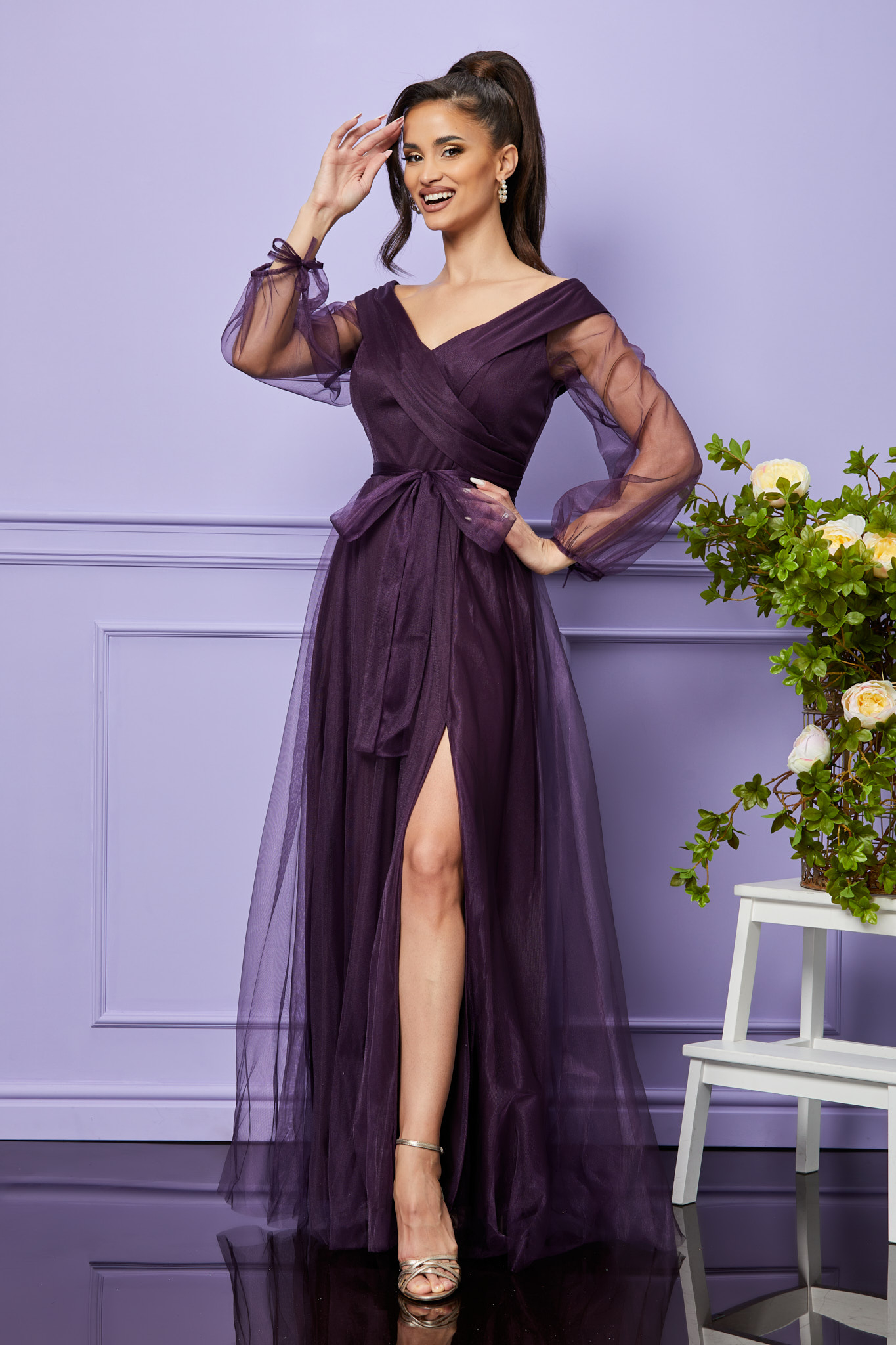 Rochie Hermosa Violet | Rochii de seara scurte | rochii-ieftine.net